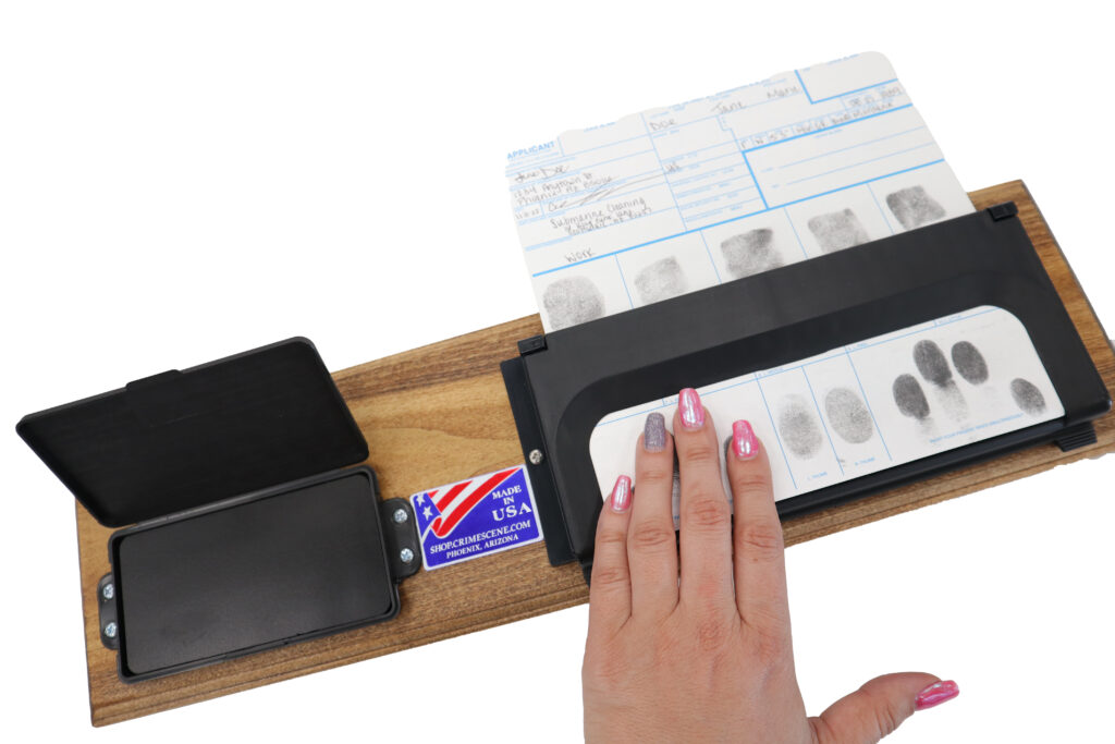 Complete Fingerprinting Kit: Ink, Cards, Holder and Base - Crime Scene ...