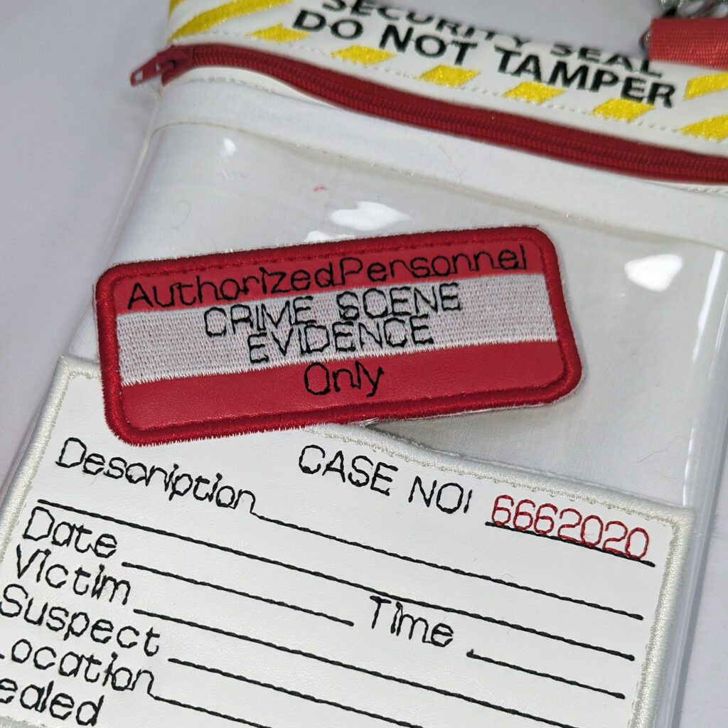 Crime Scene Evidence Crossbody Bag with Embroidered Details