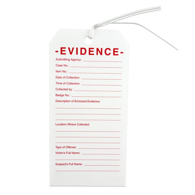 Evidence & Chain of Custody Labels